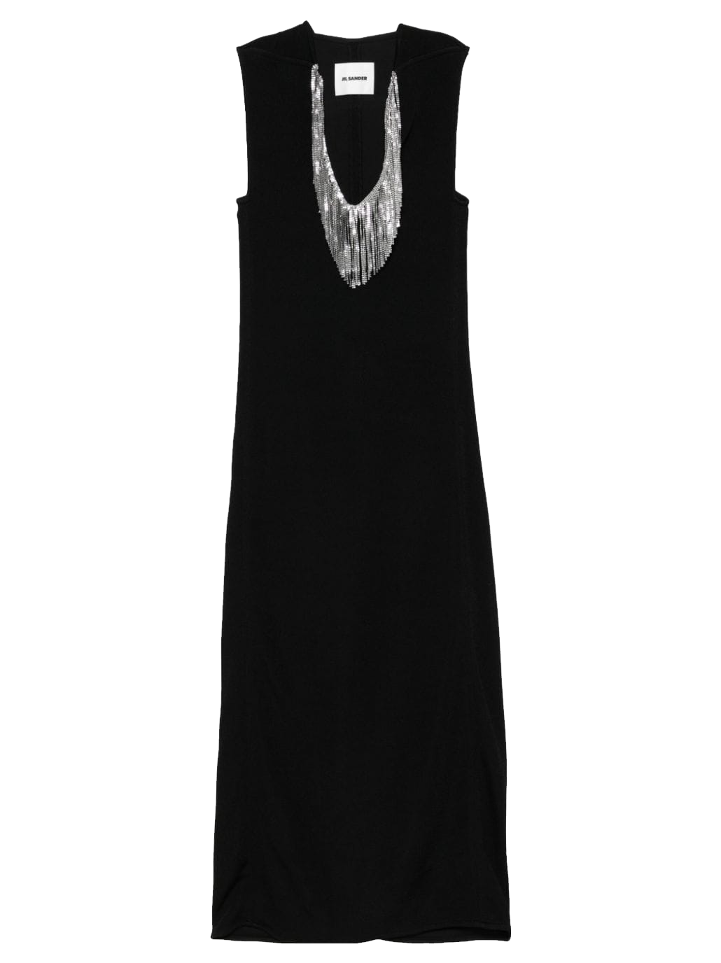 JIL SANDER Jil Sander fringed-mesh maxi dress