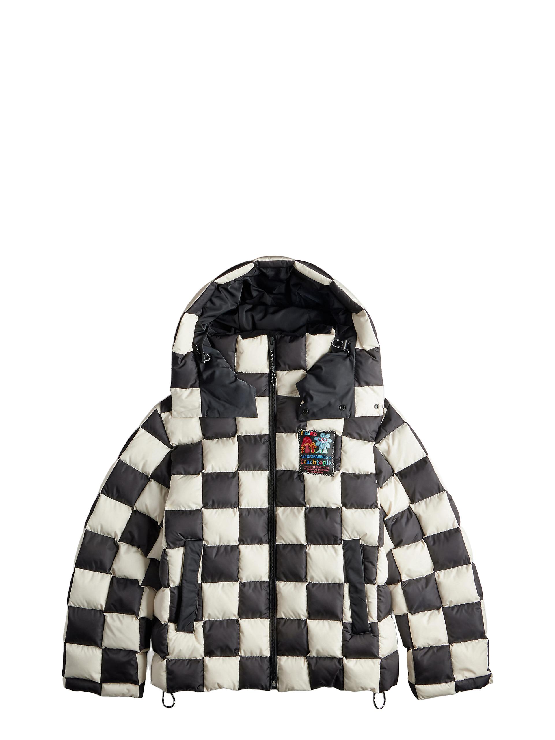 Coachtopia Loop Puffer Jacket With Checkerboard Quilting In Black 