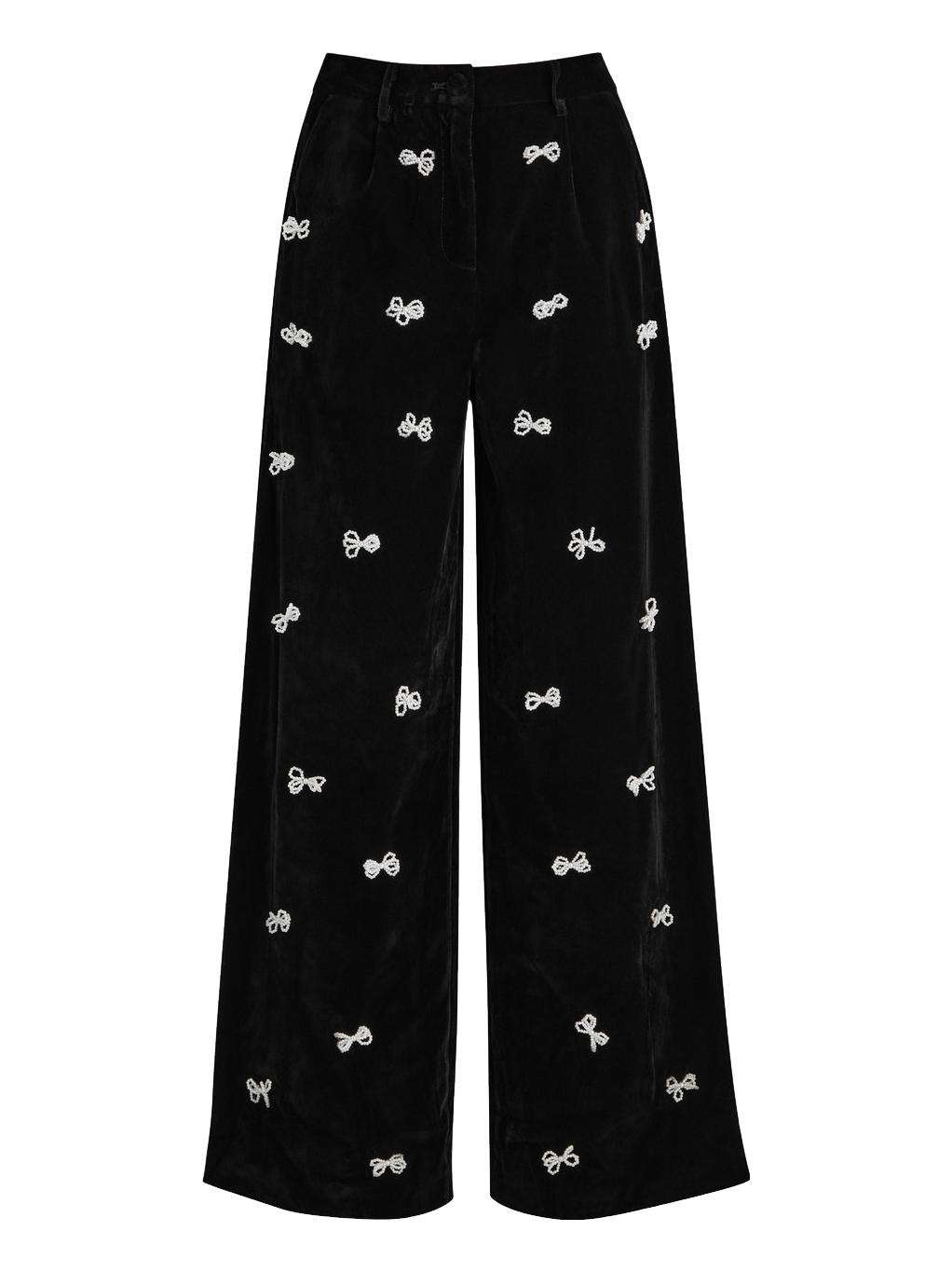 Sister Jane Embellished Velvet Trousers - Black | Editorialist