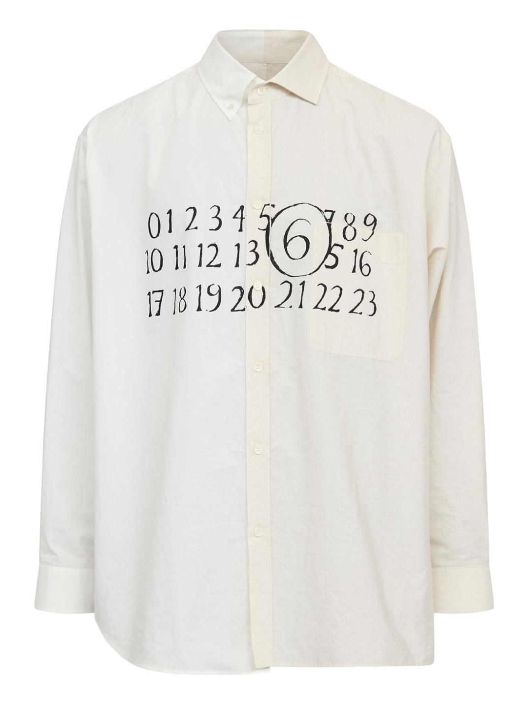 MAISON MARGIELA numeric asymmetric shirt