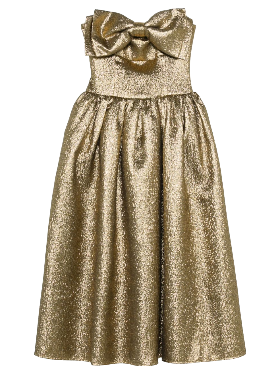 self portrait gold metallic tiered dress Yellow Chiffon Tiered Midi Dress – self-portrait-US main image 0