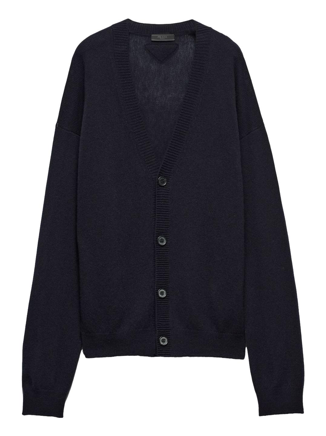 Prada Cashmere Cardigan - Blue | Editorialist