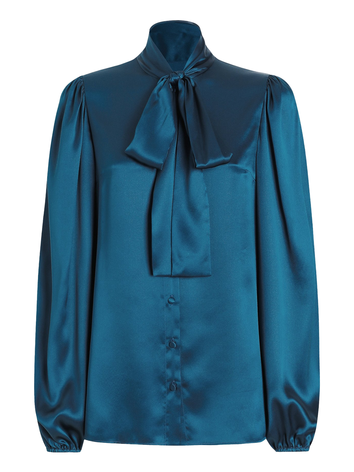DOLCE & GABBANA Dolce & Gabbana Silk Satin Pussy-Bow Shirt
