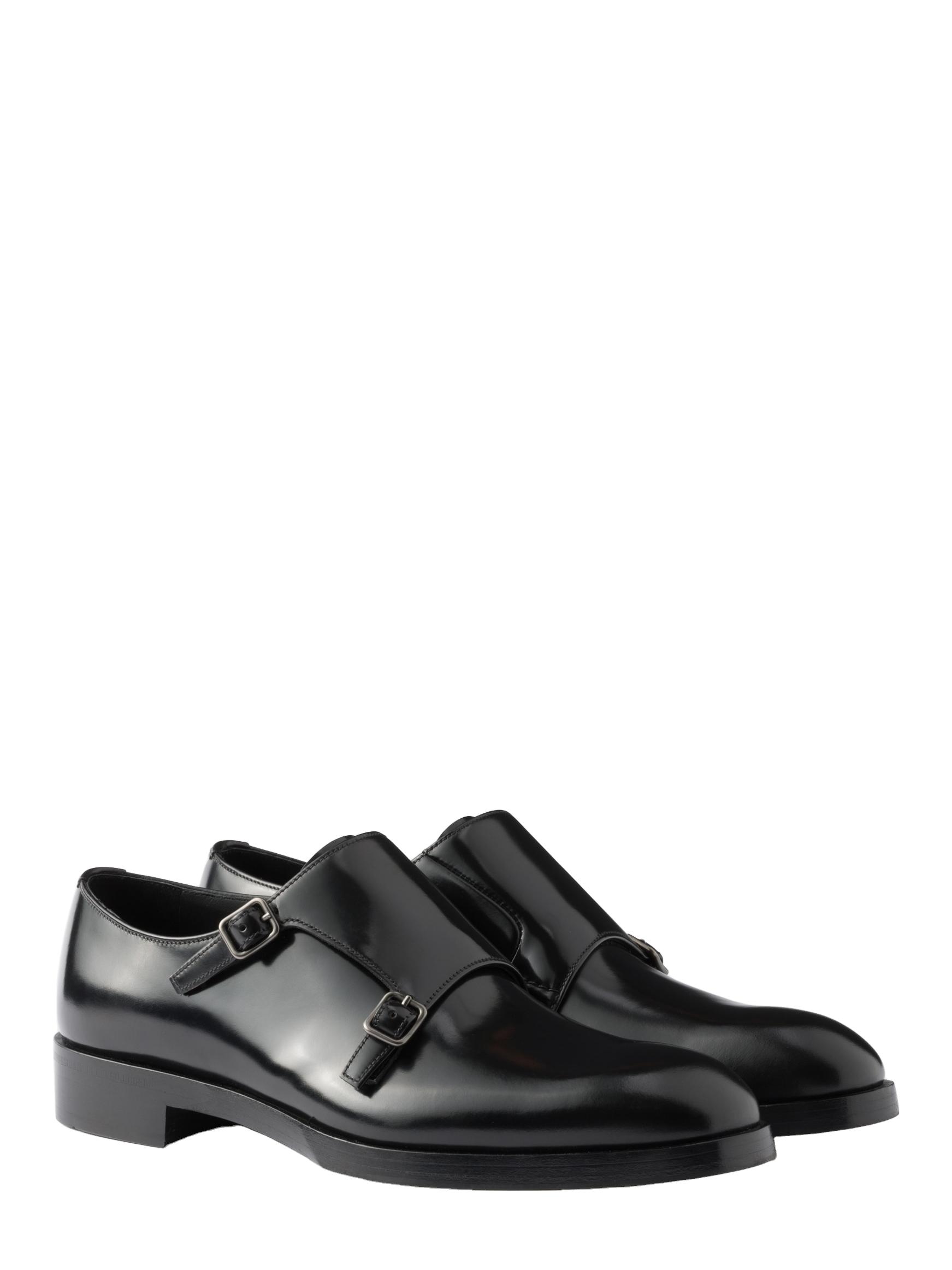 Prada Shuffle Double-Monk Leather Slip-On - Black | Editorialist
