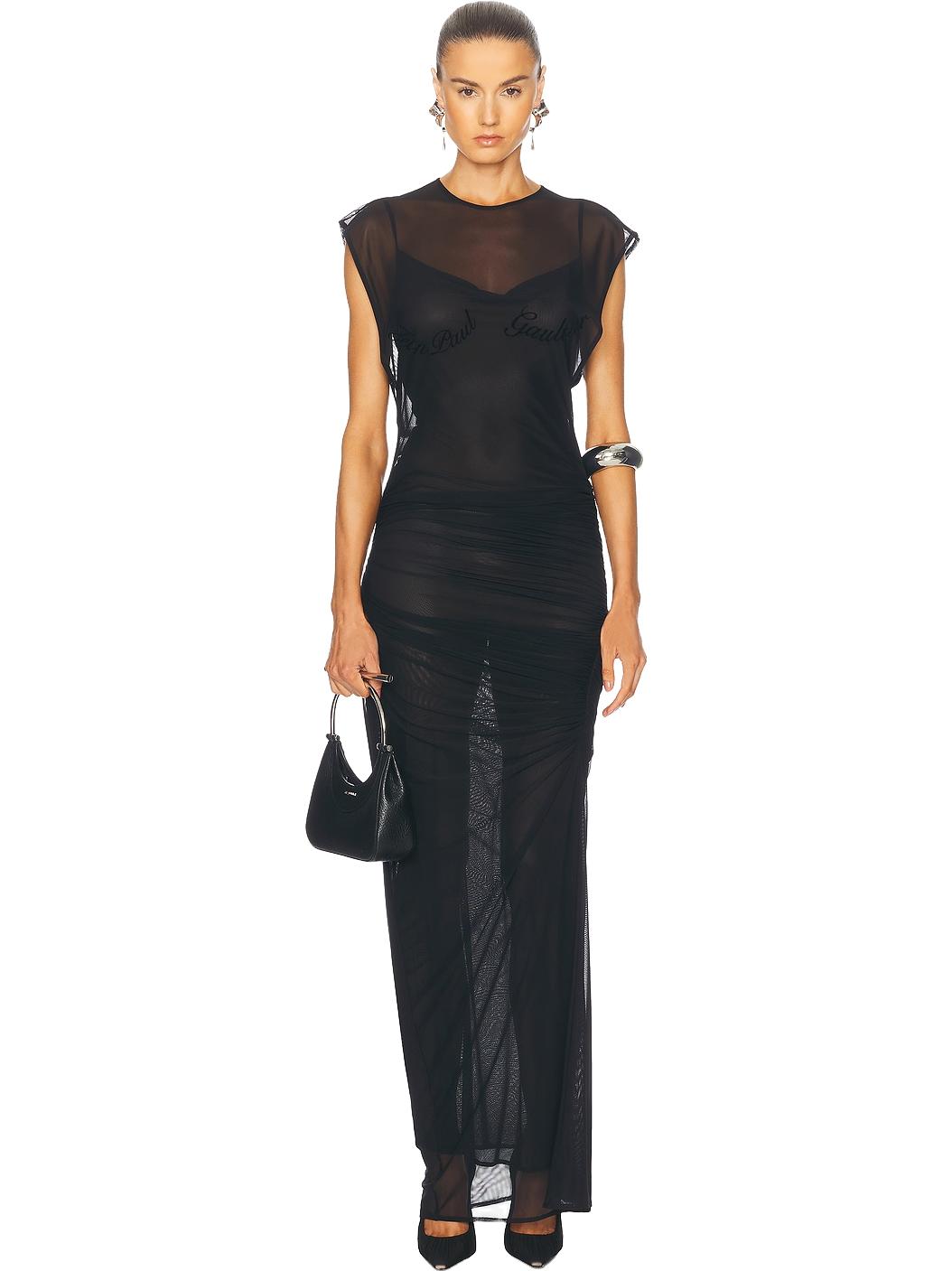 JEAN PAUL GAULTIER Jean Paul Gaultier Velvet Flock Long Dress