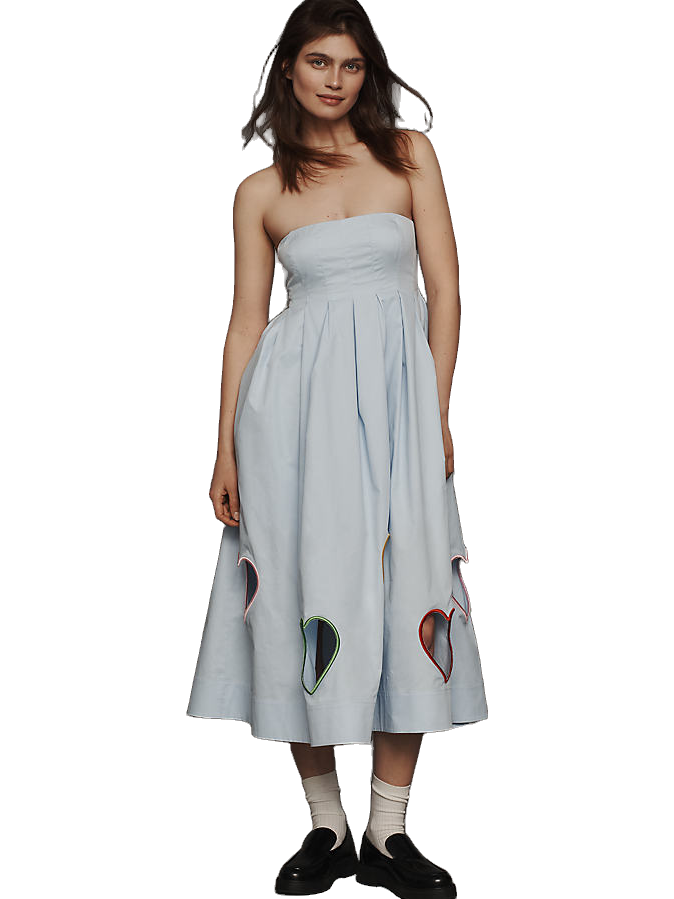 Mare Mare Strapless Cut-Out A-Line Midi Dress In Blue - 44% Off |  Editorialist