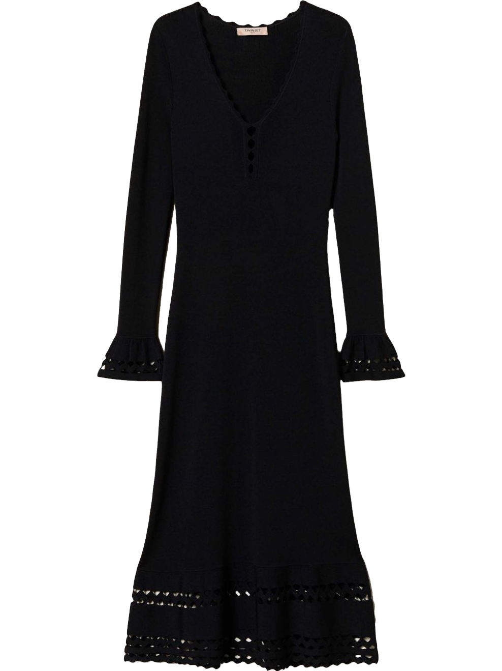 TWINSET TWINSET Scallop-Trim Midi Dress