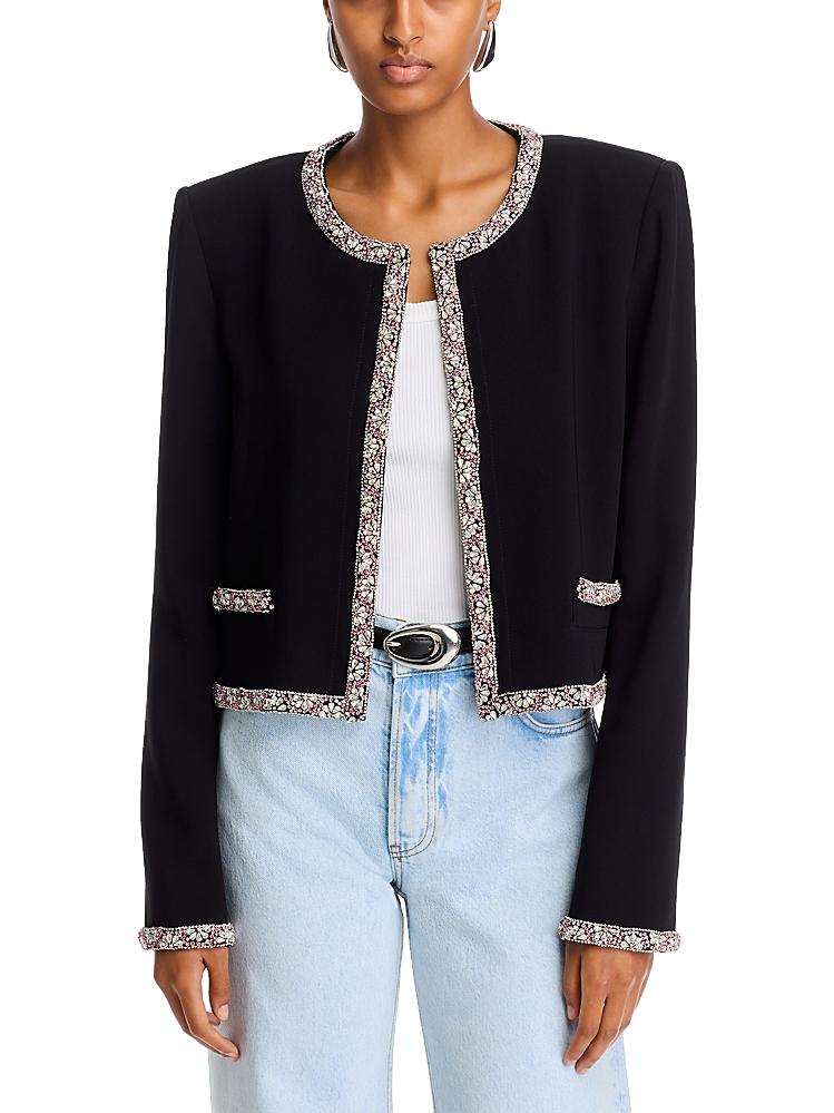 CINQ À SEPT Sunburst Stacked Collarless Jacket