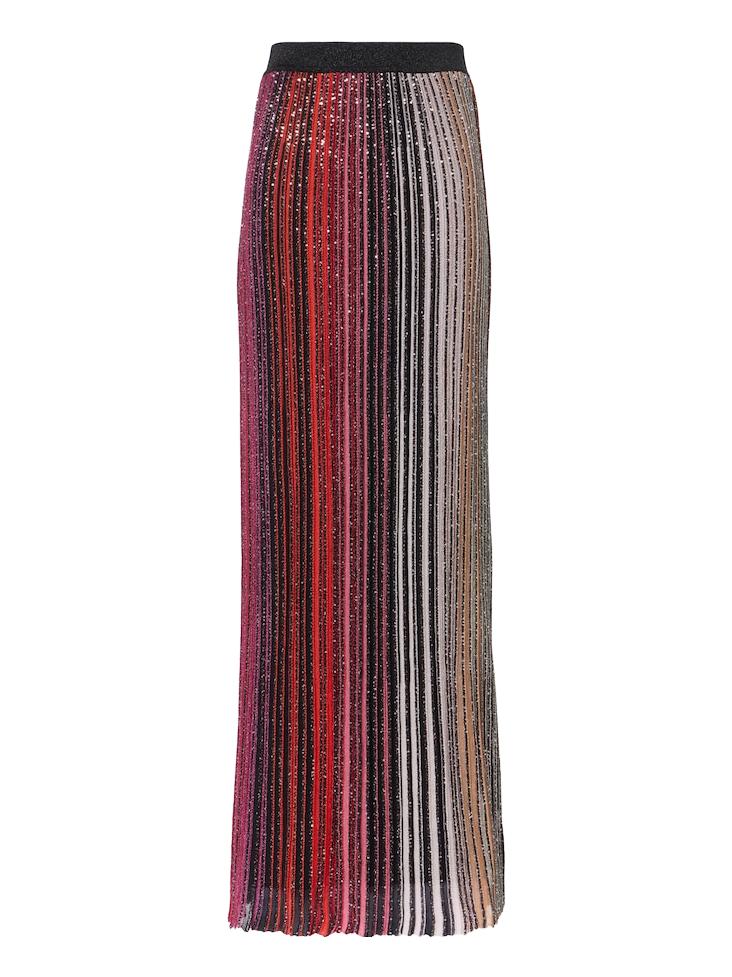MISSONI Missoni Striped Sequined Lamé Maxi Skirt
