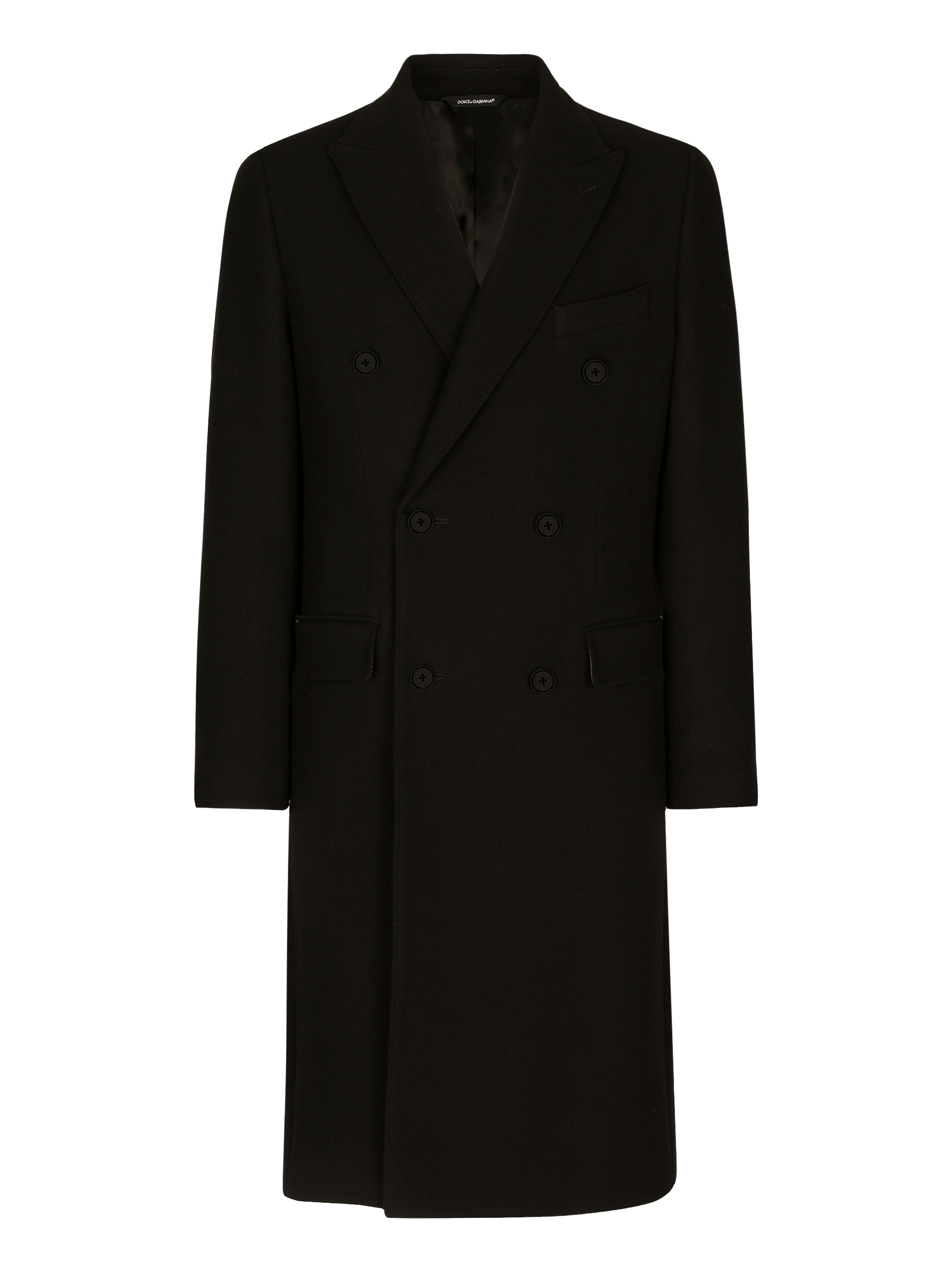 Dolce & Gabbana Double-Breasted Wool Coat - Black | Editorialist