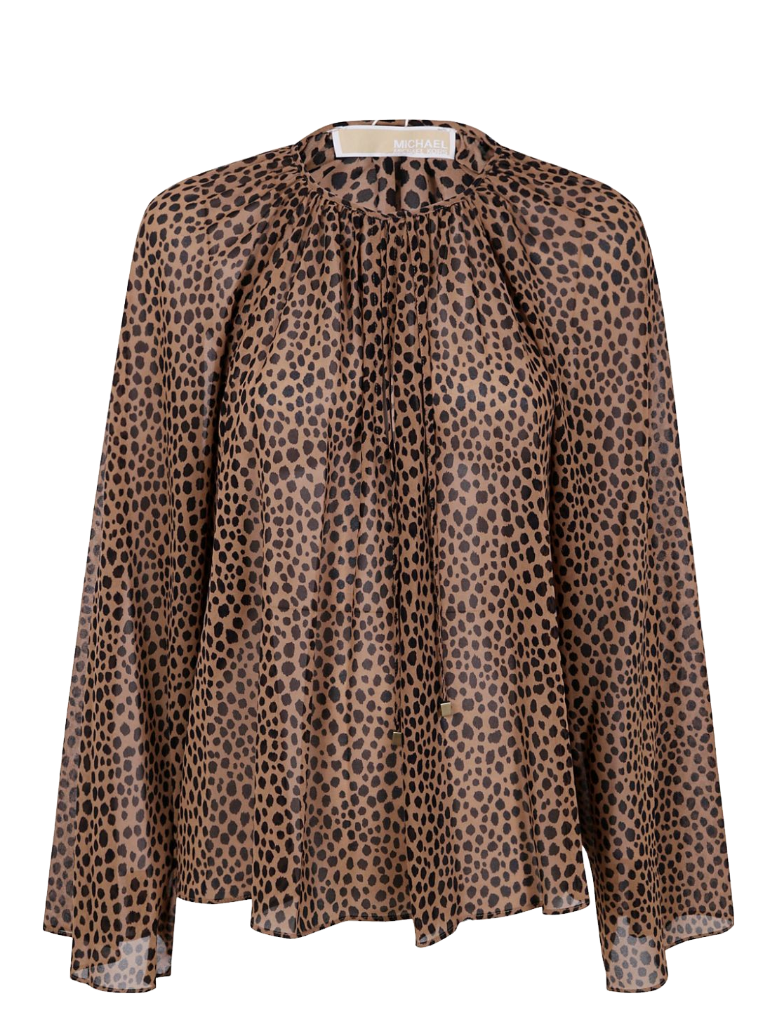 SPORTMAX Sportmax Animal Print Jersey and Tulle Long Sleeve Top