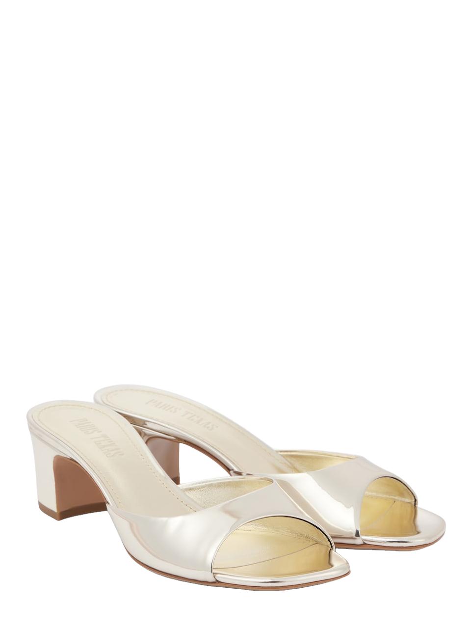 PARIS TEXAS Lara 50 Metallic Leather Mules