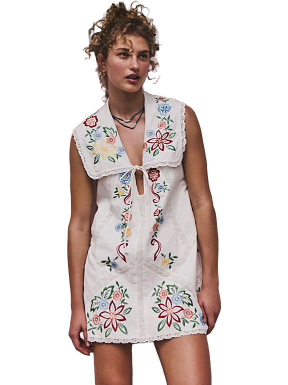 free people willow embroidered mini dress Free People Willow Embroidered Mini Dress