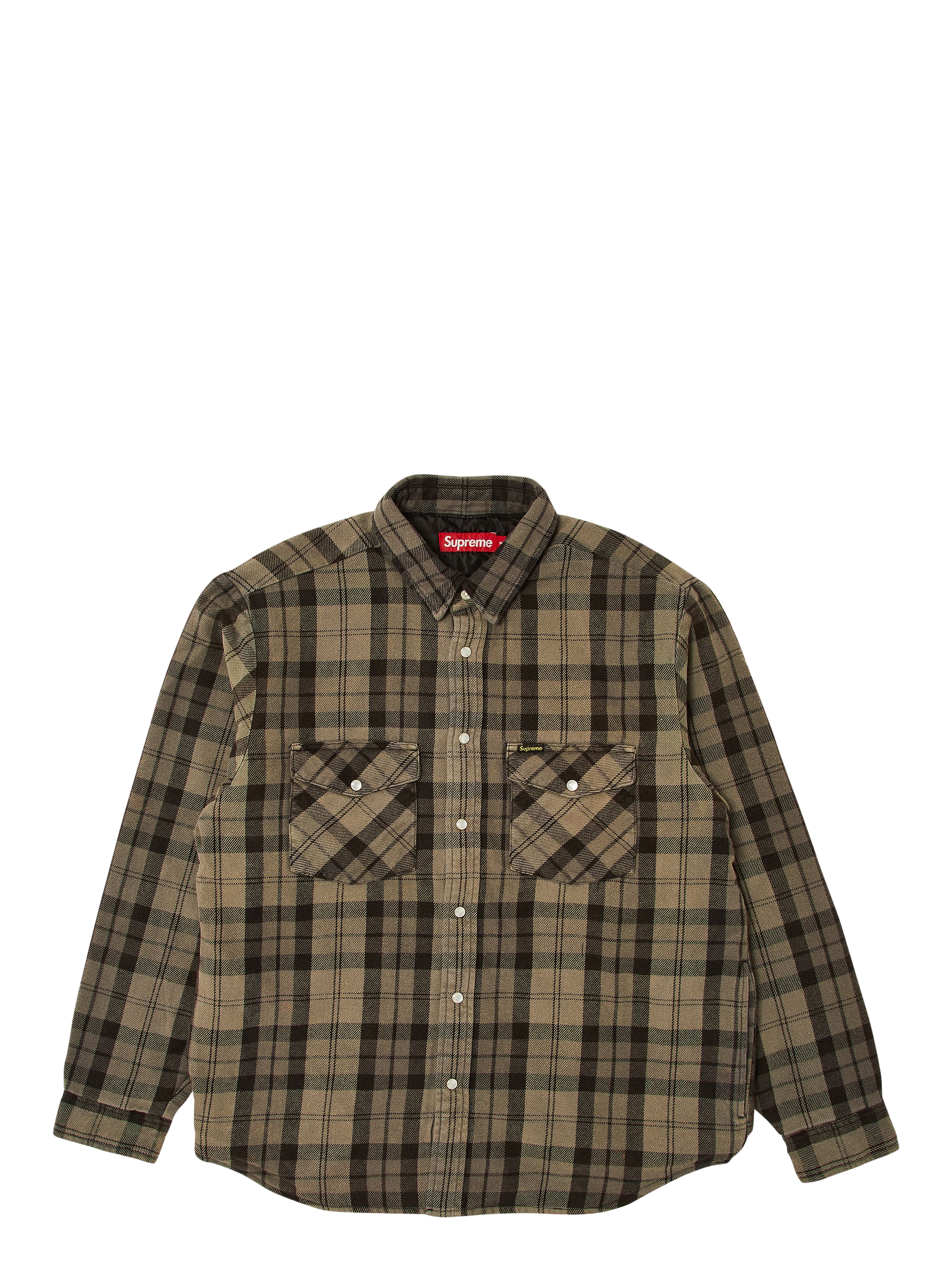 Supreme Quilted Flannel Snap Shirt - Black | Editorialist