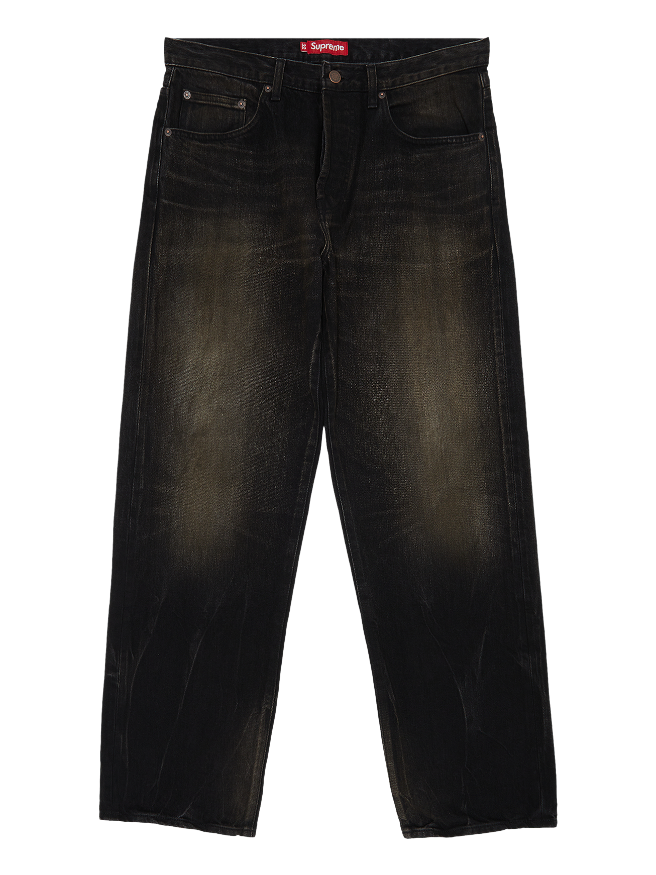 Supreme Distressed Loose Fit Selvedge Jean - Black | Editorialist