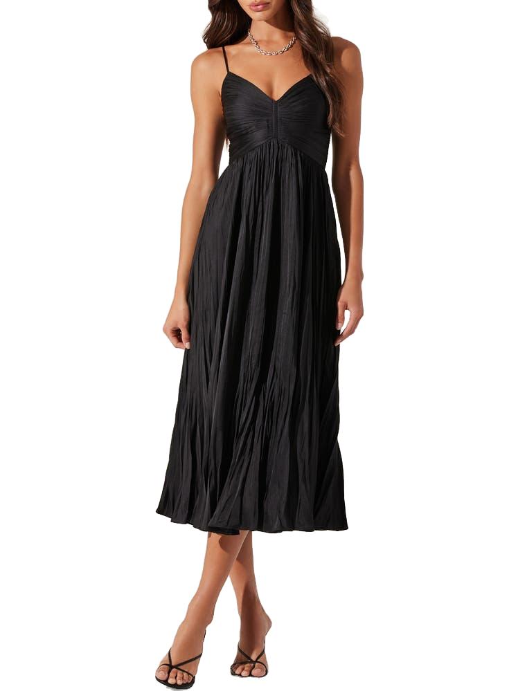 ASTR THE LABEL ASTR the Label Enola Satin Smocked Midi Dress