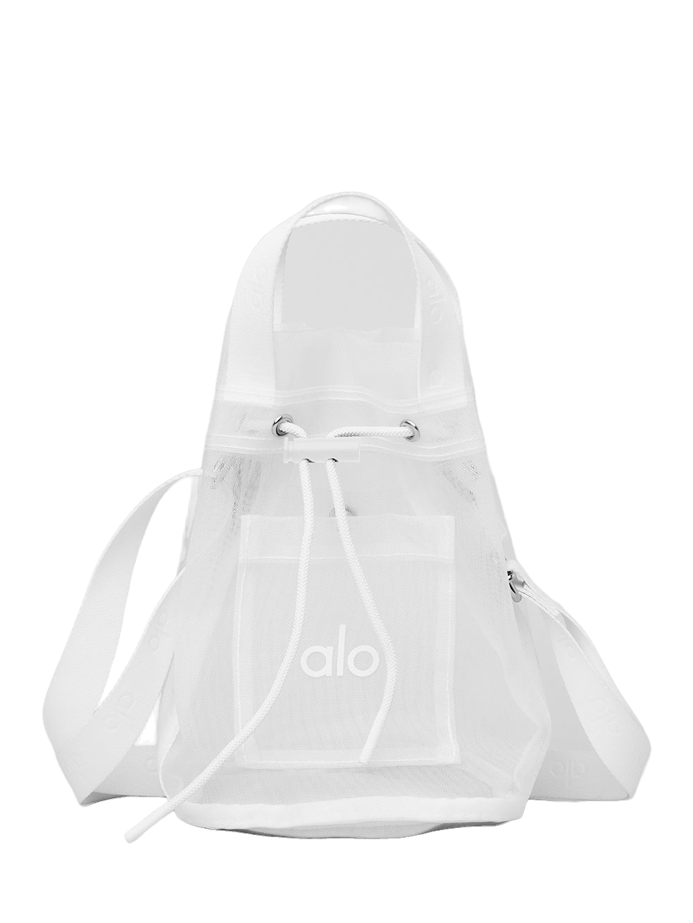 Alo Yoga Sheer Cross Body Bucket Bag - White | Editorialist Alo Yoga Sheer Cross Body Bucket Bag - White | Editorialist