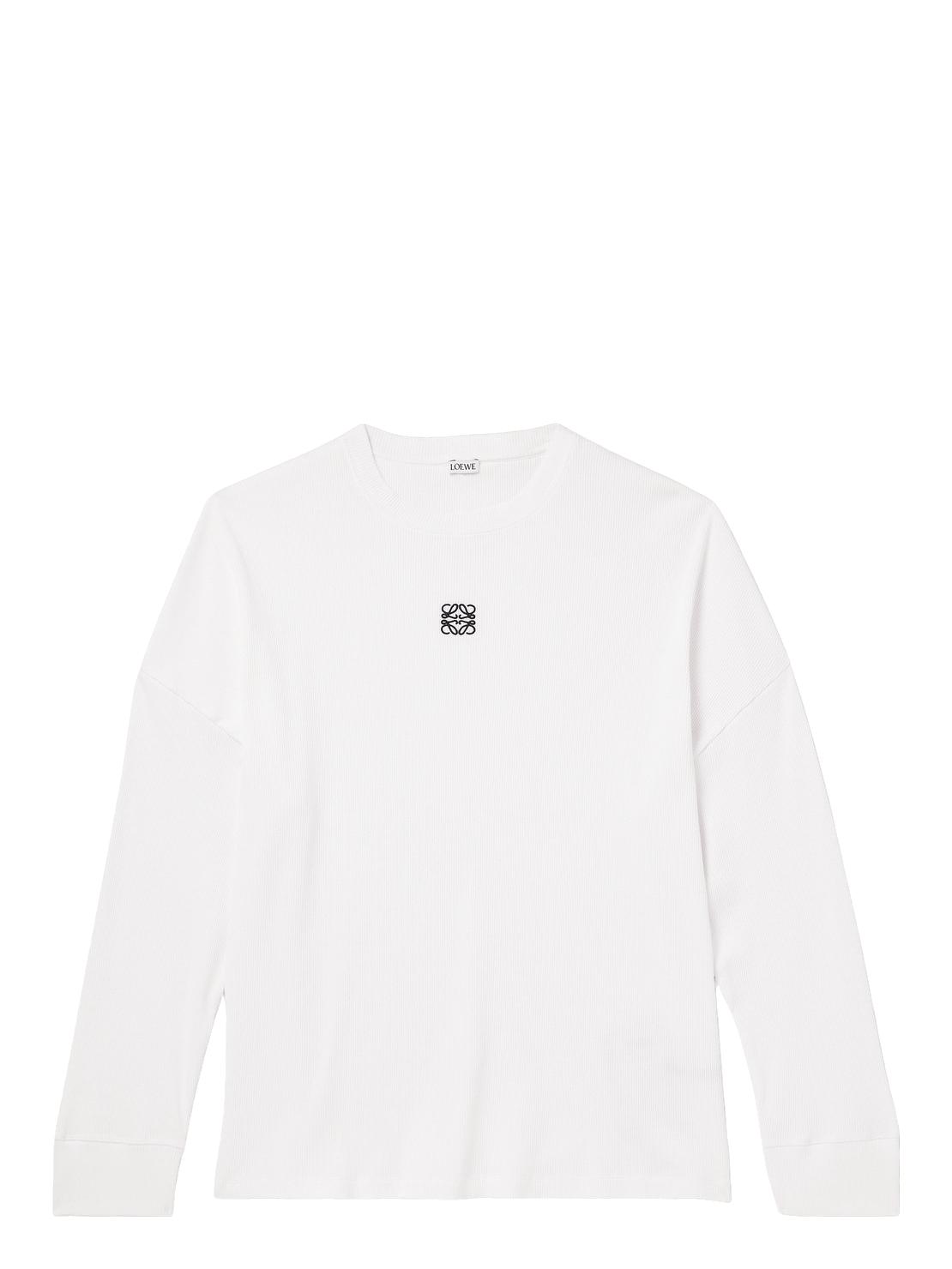 Loewe Logo-Embroidered Cotton-Jersey T-Shirt - White | Editorialist