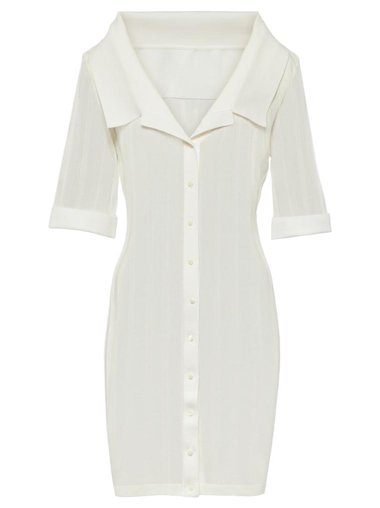 JACQUEMUS Jacquemus La Mini Robe Manta Jersey Shirt Dress