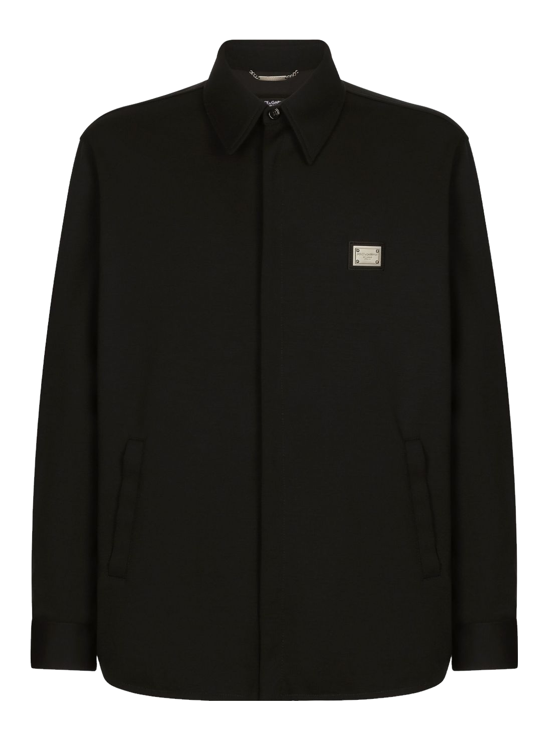 DOLCE & GABBANA Logo-Plaque Shirt Jacket