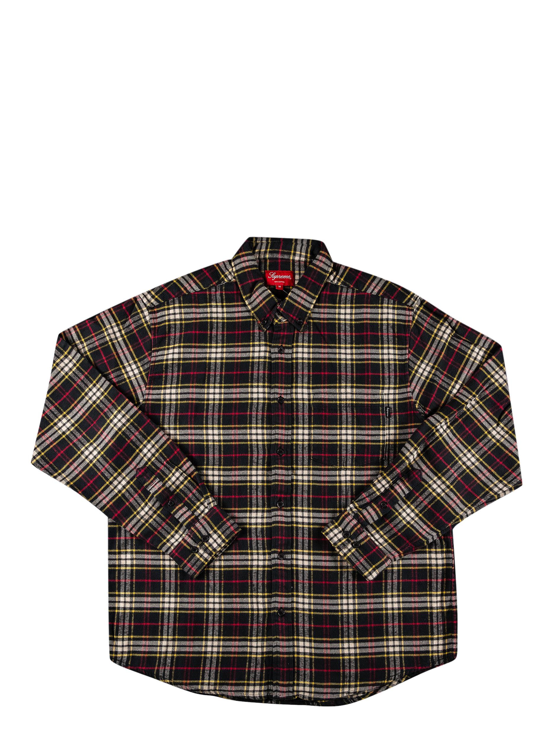 Brushed Flannel Twill Shirt Black　ＸＬ Supreme Brushed Flannel Twill Shirt - Black | Editorialist