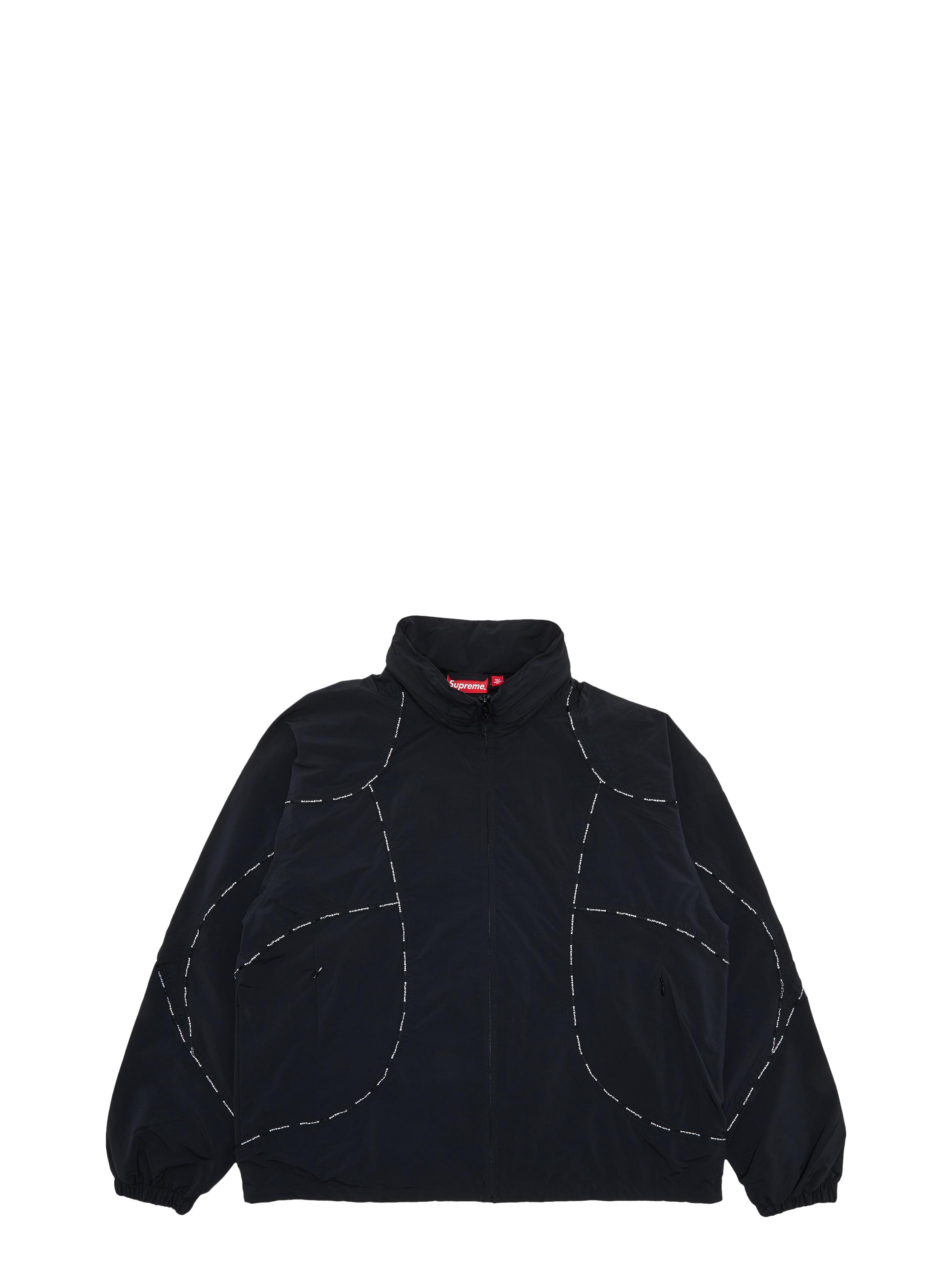Supreme Logo Piping Hooded Track Jacket - Black | Editorialist