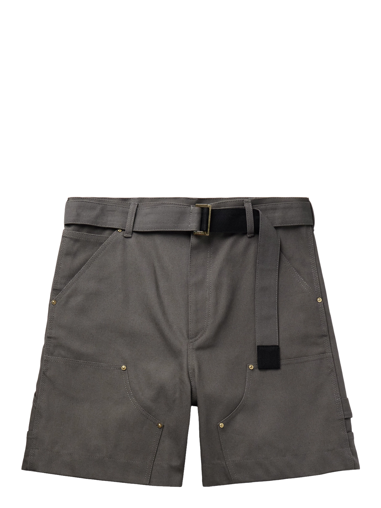 Sacai Carhartt Wip Wide-Leg Cotton-Canvas Shorts In Gray - 30% Off