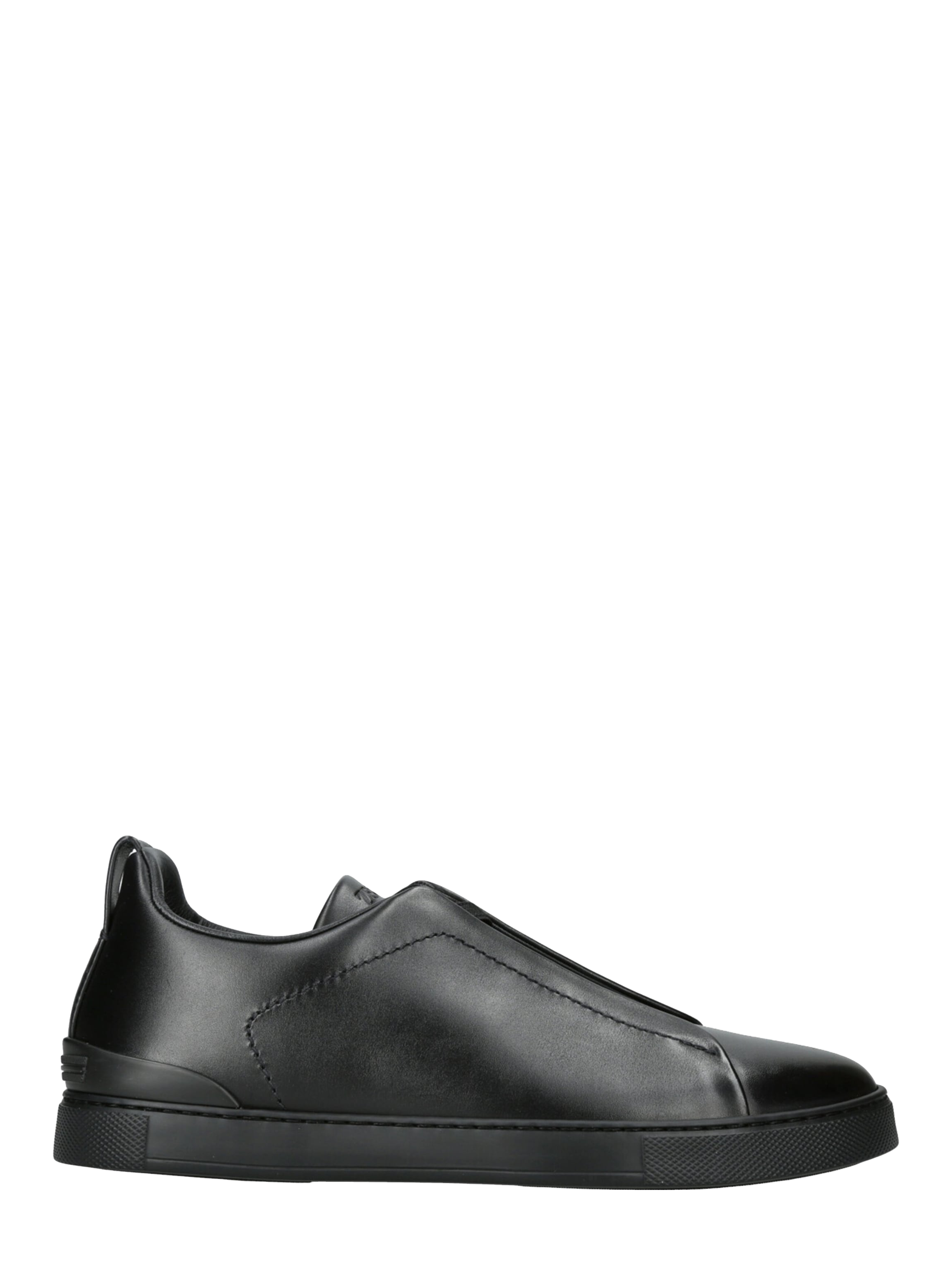 ZEGNA Triple Stitch Leather Sneakers