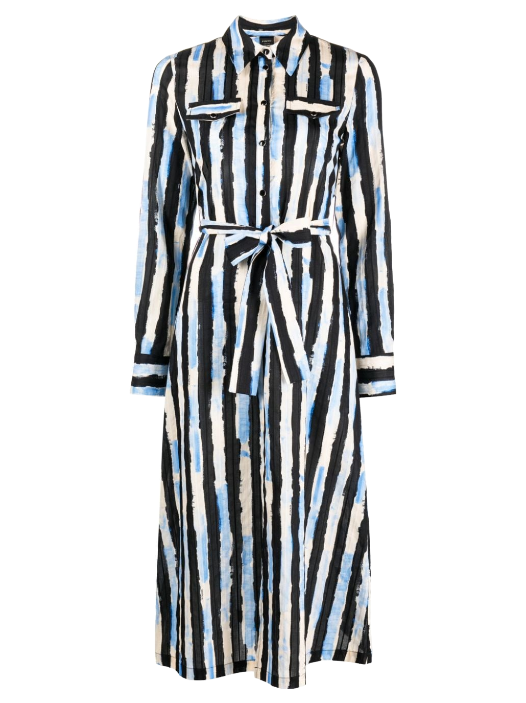 PINKO PINKO assente Striped Cotton Shirt Dress