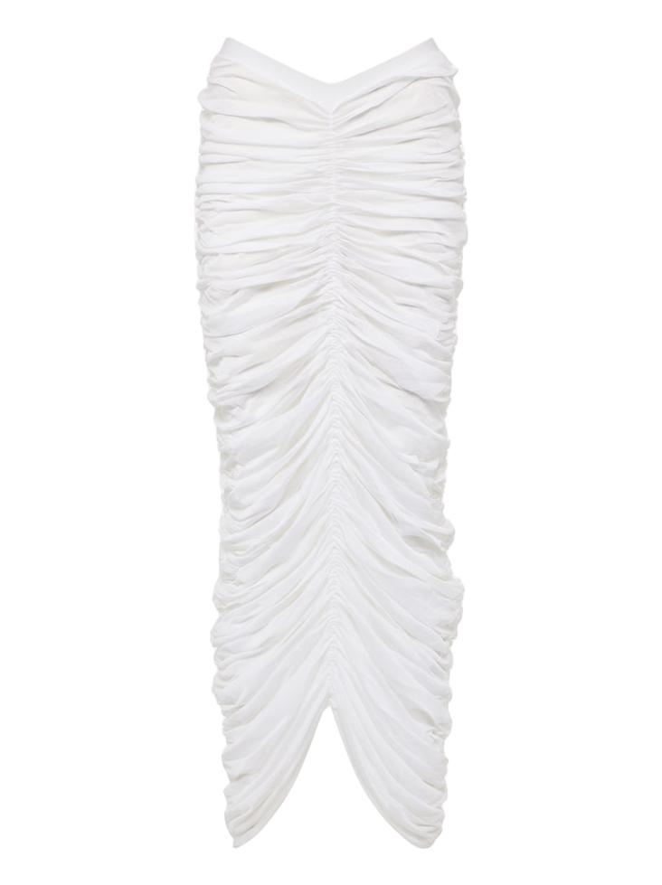 KHAITE Khaite Laure Ruched Maxi Skirt