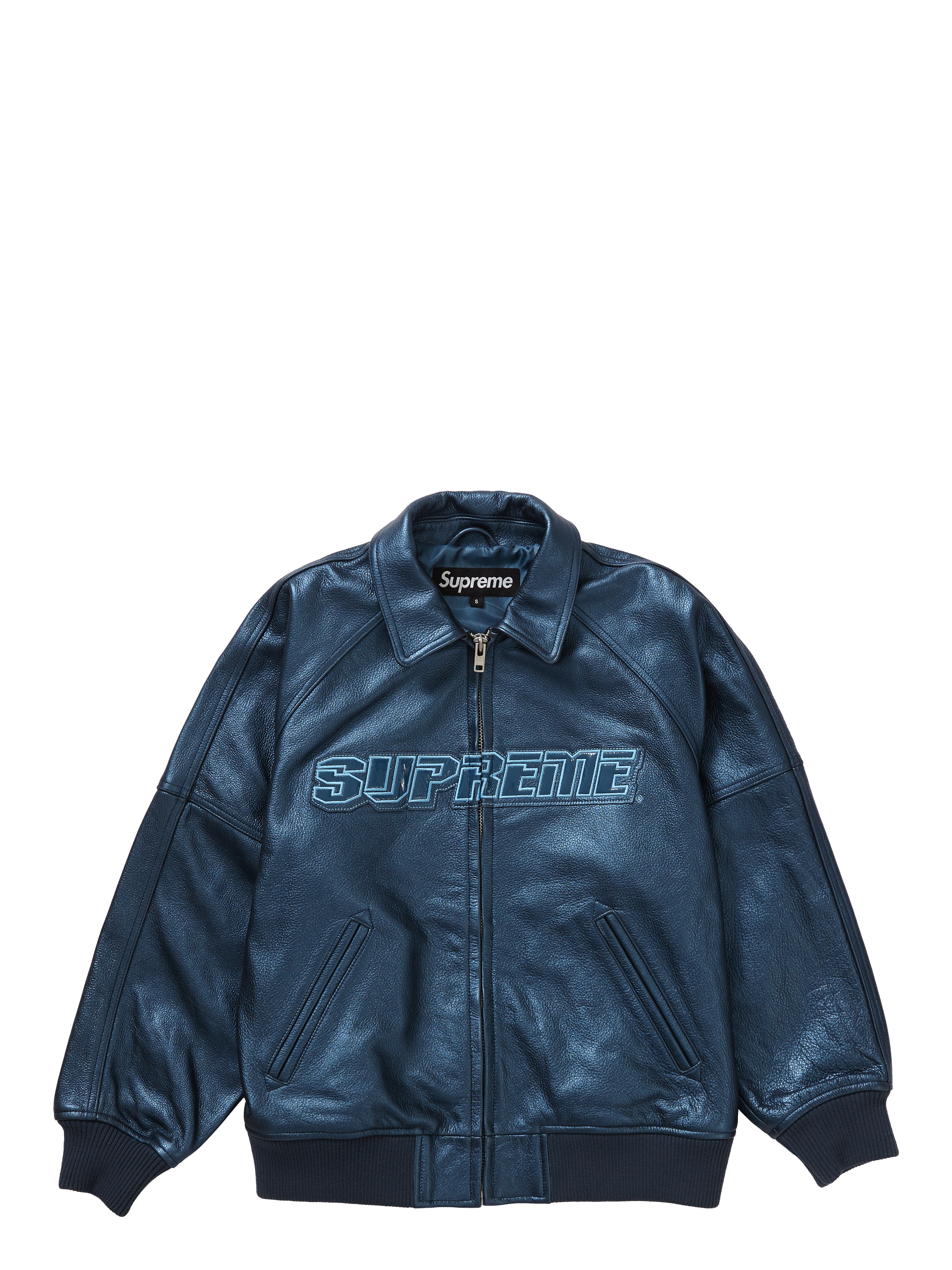 Supreme Pebbled Leather Varsity Jacket - Multicolor | Editorialist