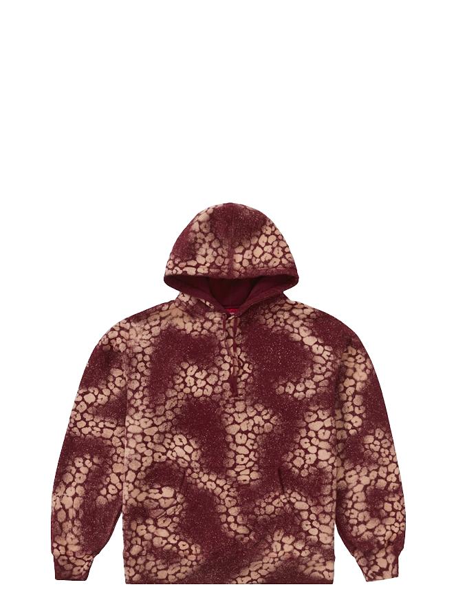 Supreme Bleached Leopard Hooded Sweatshirt - Black | Editorialist