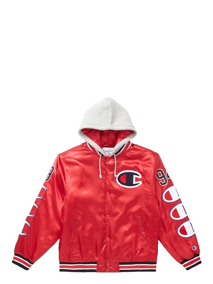 Supreme King Hooded Varsity Jacket - Red | Editorialist