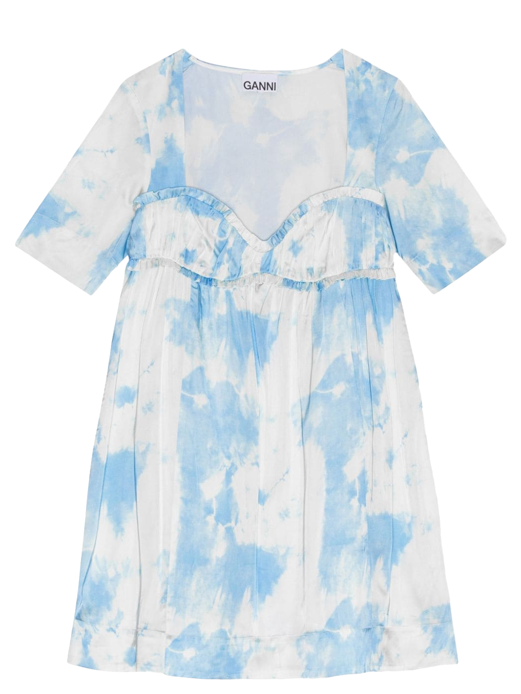 GANNI GANNI Graphic-Print Satin Mini Dress