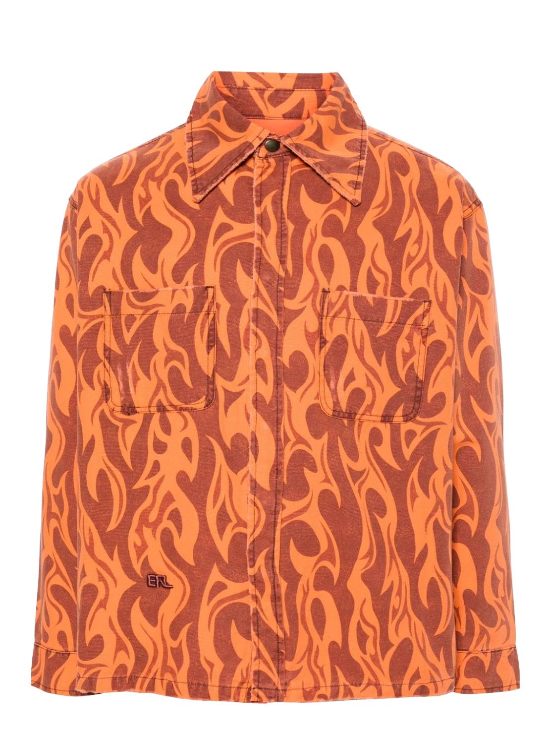 ERL ERL Flame-Print Canvas Shirt Jacket