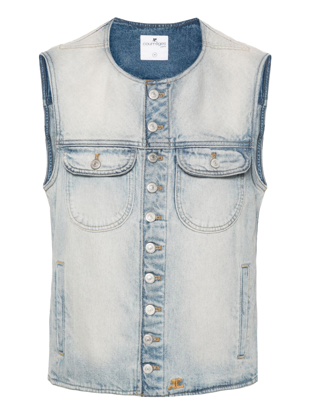 COURREGES Courrèges Logo-Embroidered Denim Vest