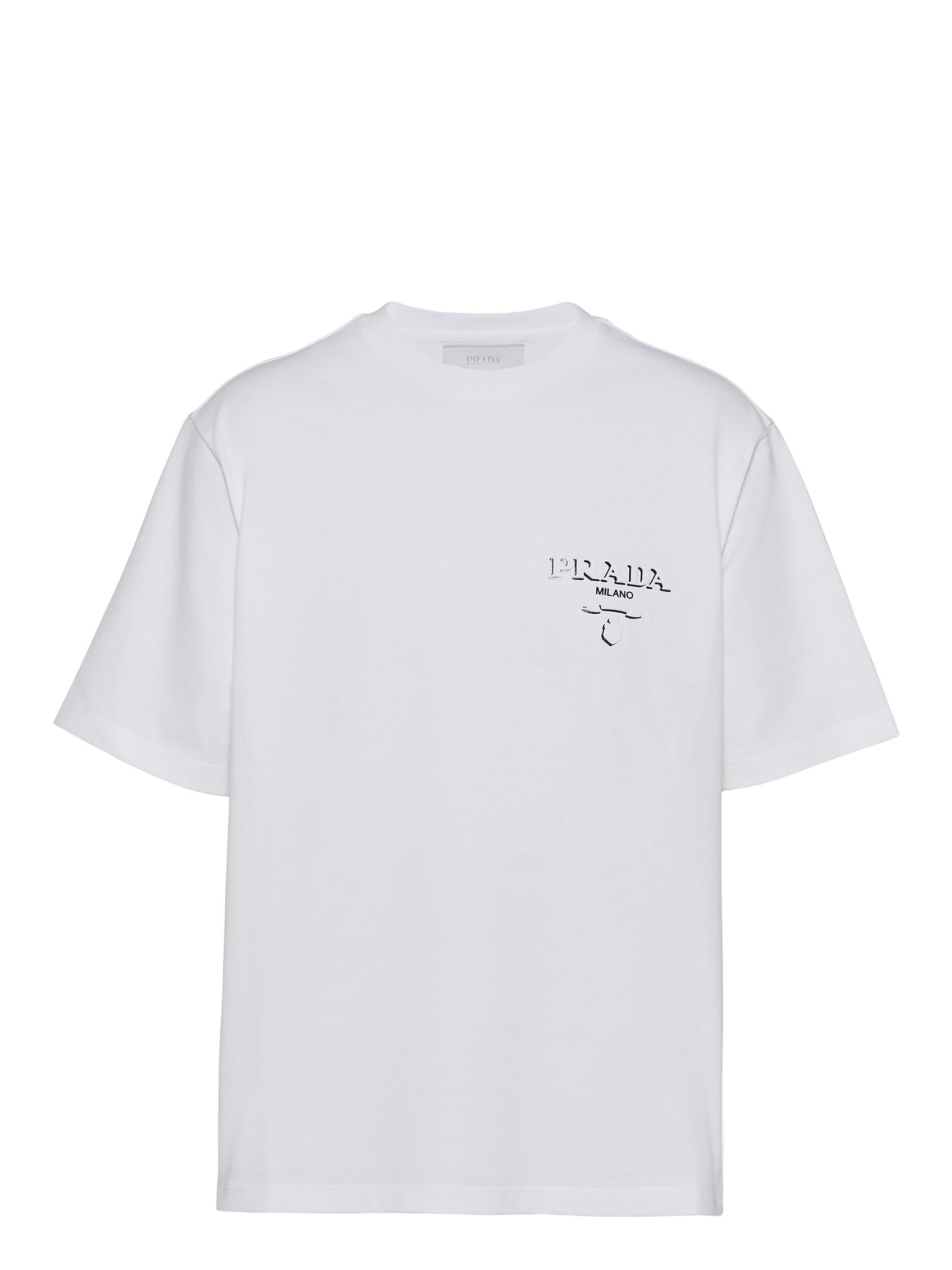 Prada ロゴ Tシャツ ホワイト Prada Cotton T-Shirt - White | Editorialist