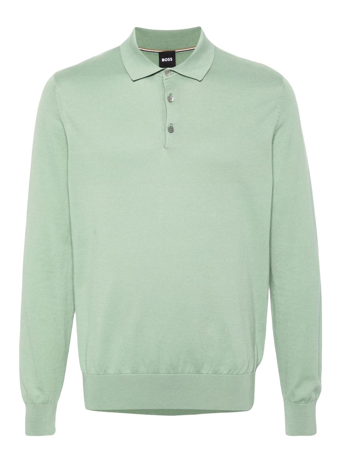 BOSS long-sleeve cotton polo shirt