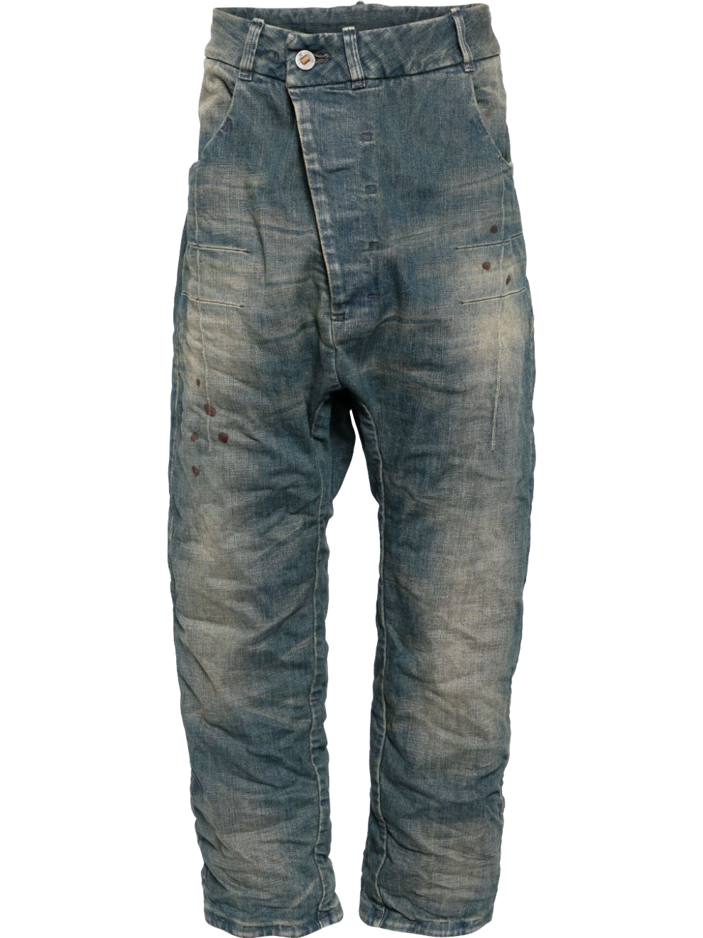 BORIS BIDJAN SABERI Boris Bidjan Saberi Asymmetric Drop-Crotch Jeans