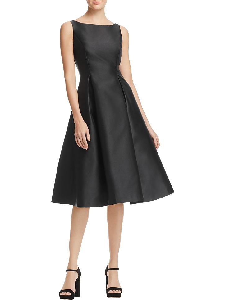 sleeveless mikado fit & flare midi dress adrianna papell Adrianna Papell Striped Lace And Mikado Dress main image 0