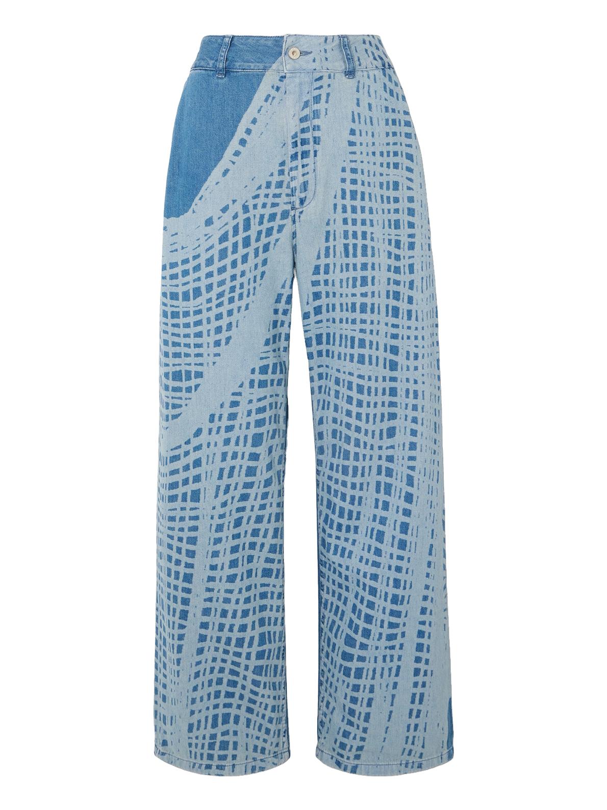 Loewe Leather-Trimmed Printed Jeans In Blue - 50% Off | Editorialist