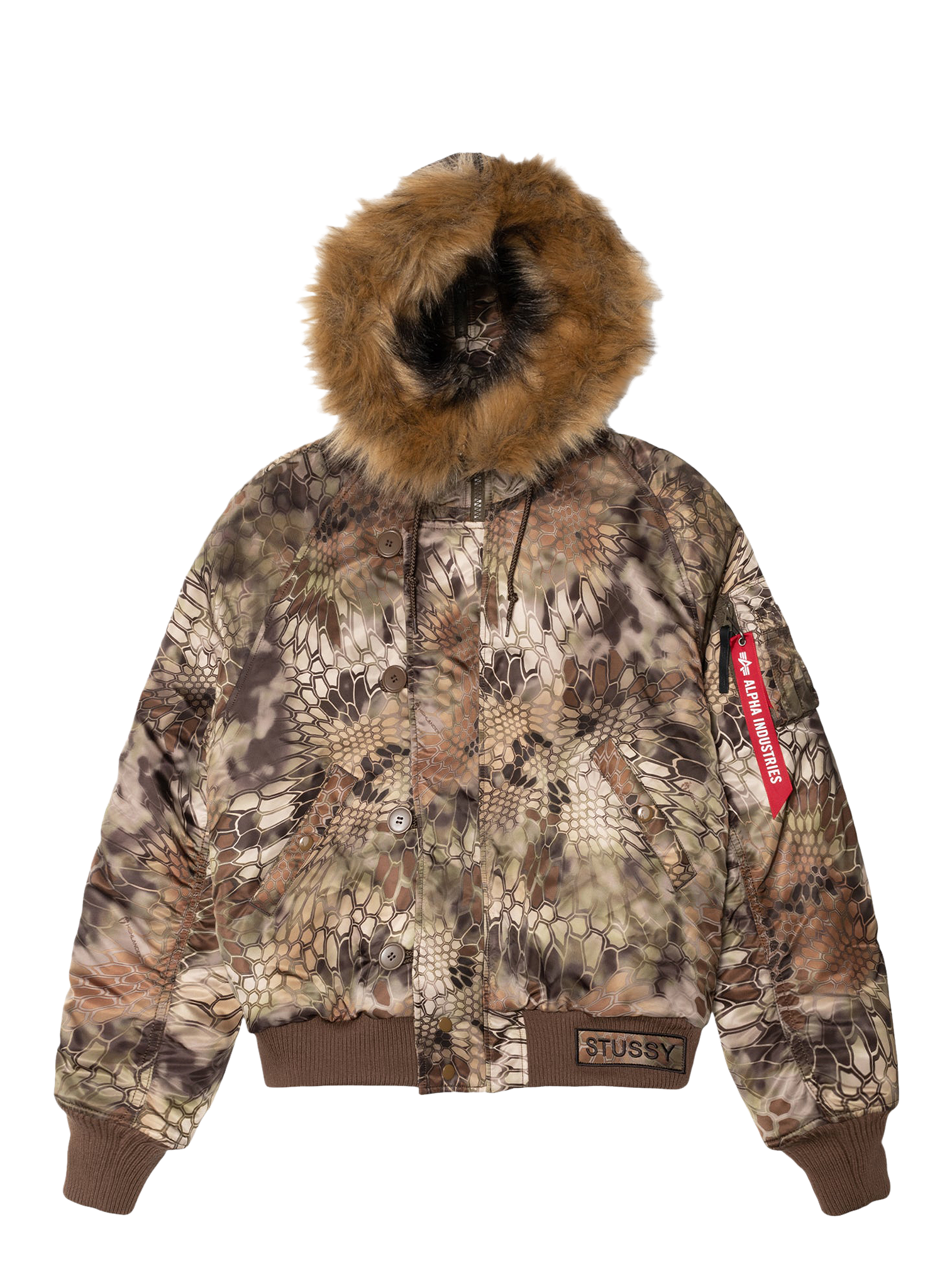 StüSsy X Alpha Kryptek N-2b Short Waist Parka - Tan | Editorialist