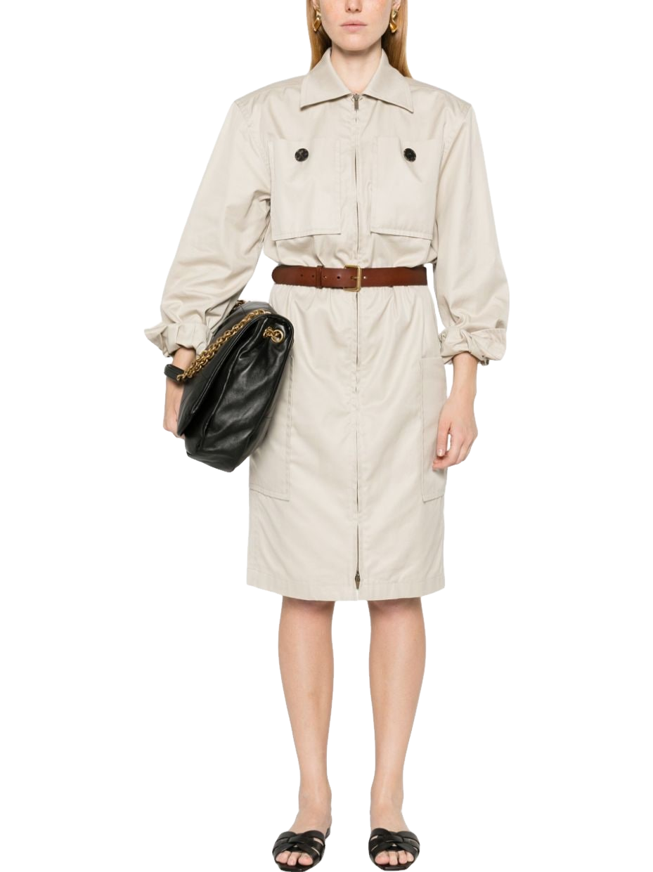 SAINT LAURENT Saint Laurent Saharienne Belted Dress