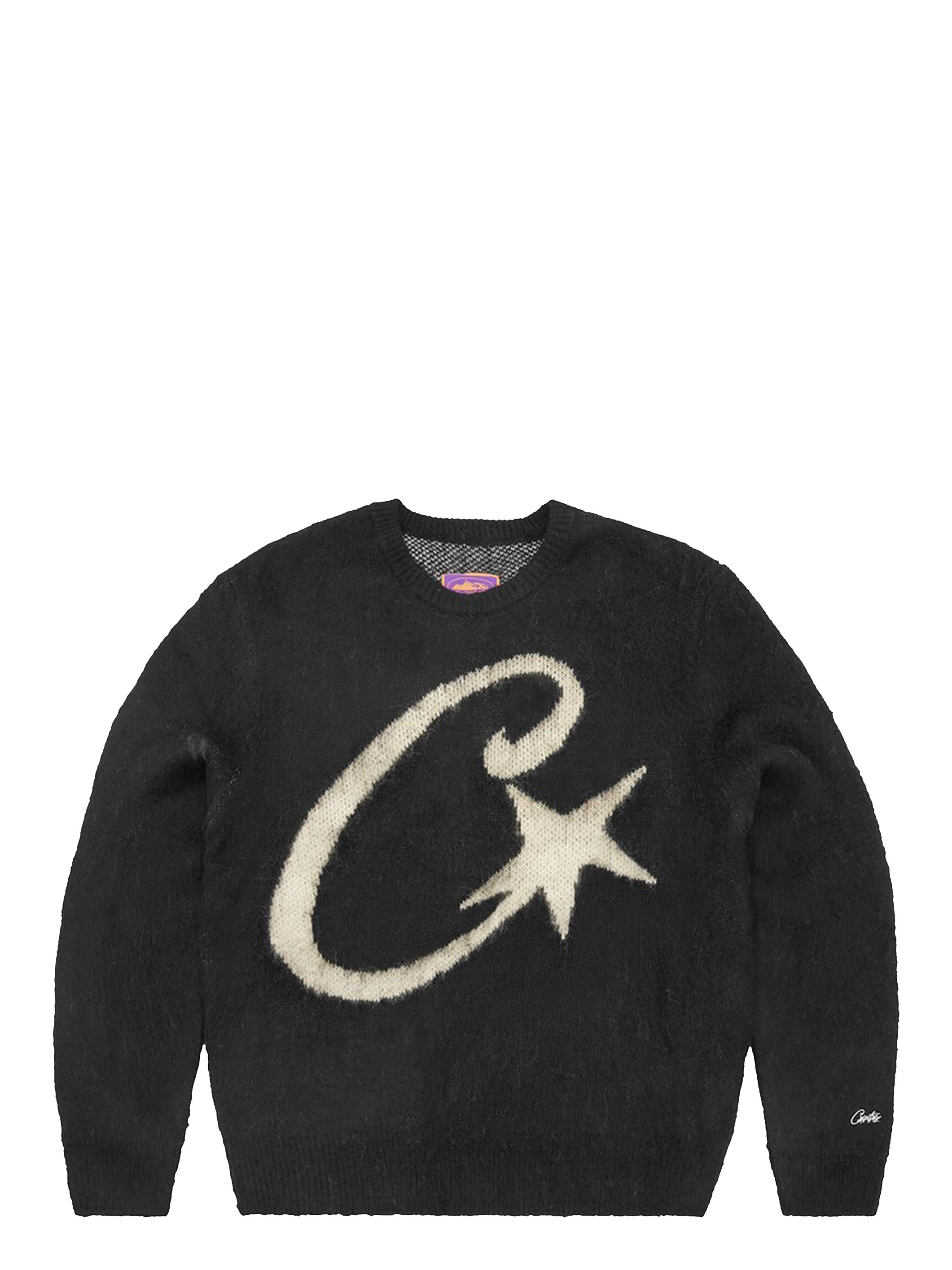 Corteiz C Star Mohair Knit Sweater - Black | Editorialist