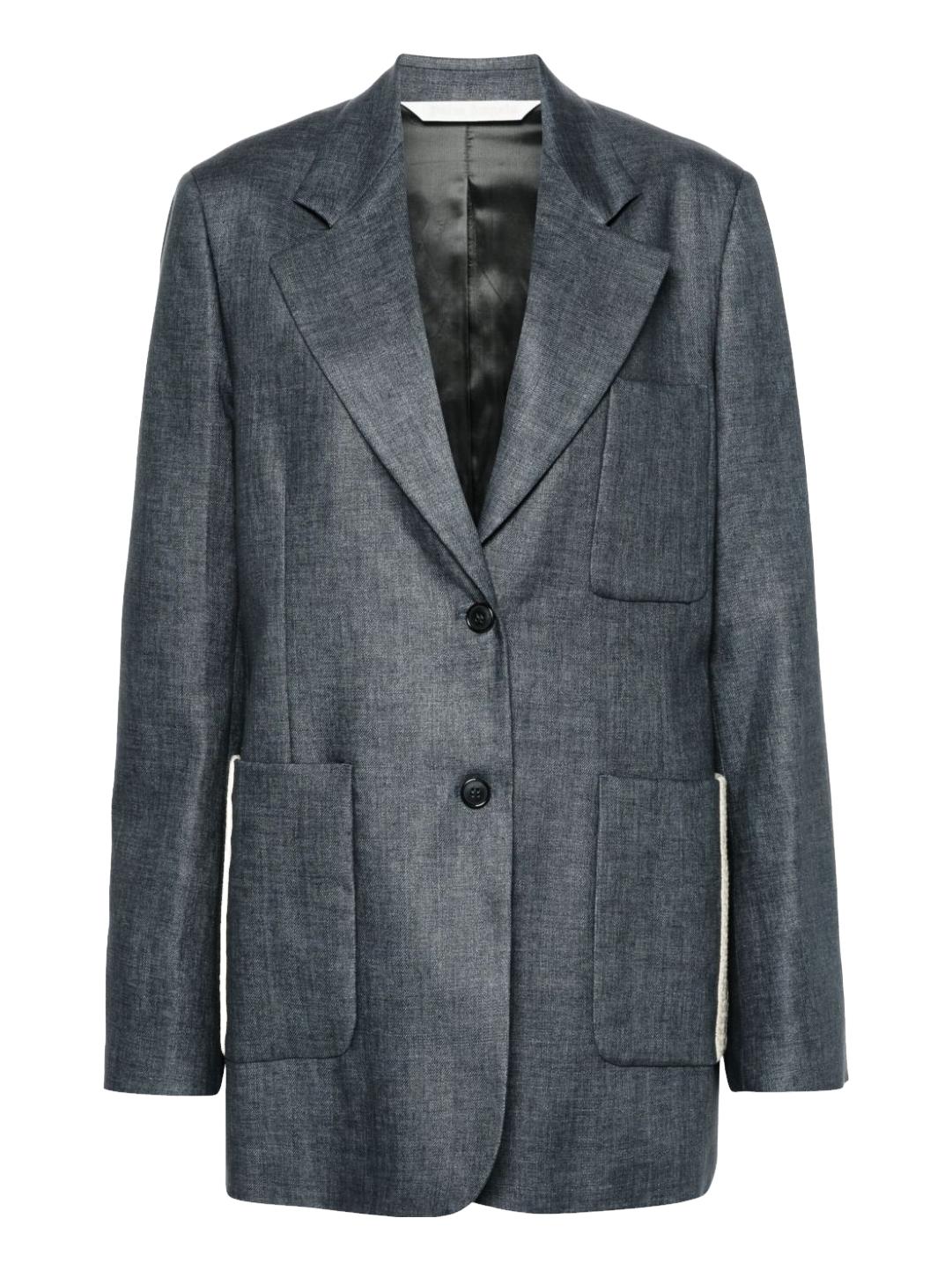 PALM ANGELS Single-Breasted Linen Blazer