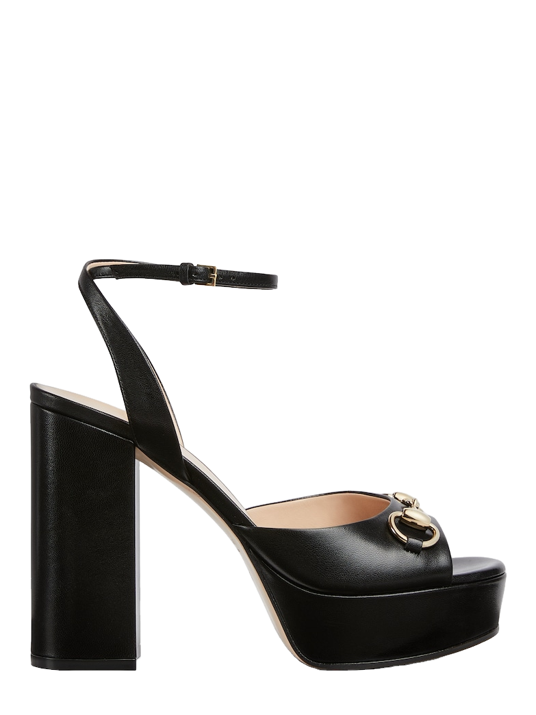 GUCCI Leather Platform Sandal with Horsebit
