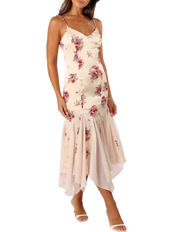 Petal & Pup Pierre Floral Lace Midi Dress In Mocha - 36% Off | Editorialist