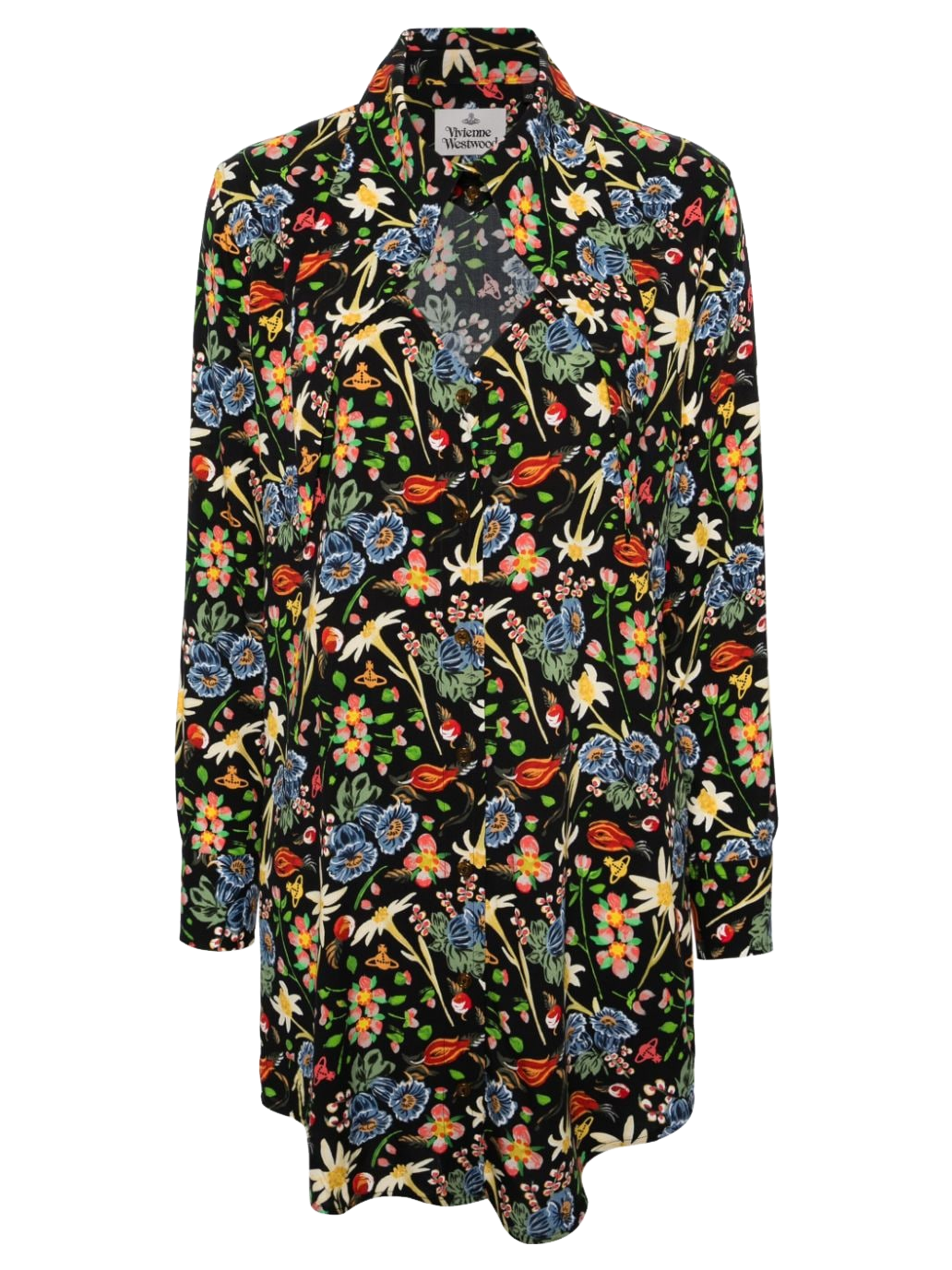 VIVIENNE WESTWOOD Vivienne Westwood Heart Floral-Print Shirt Minidress