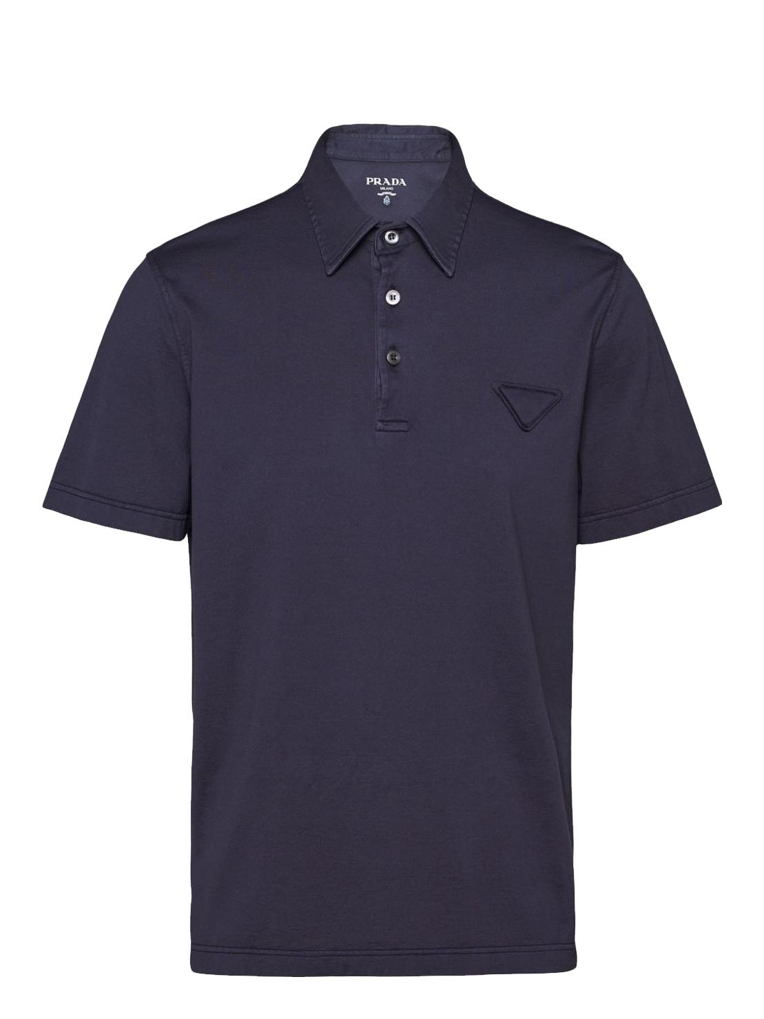 Prada Triangle-Logo Cotton Polo Shirt - Neutrals | Editorialist