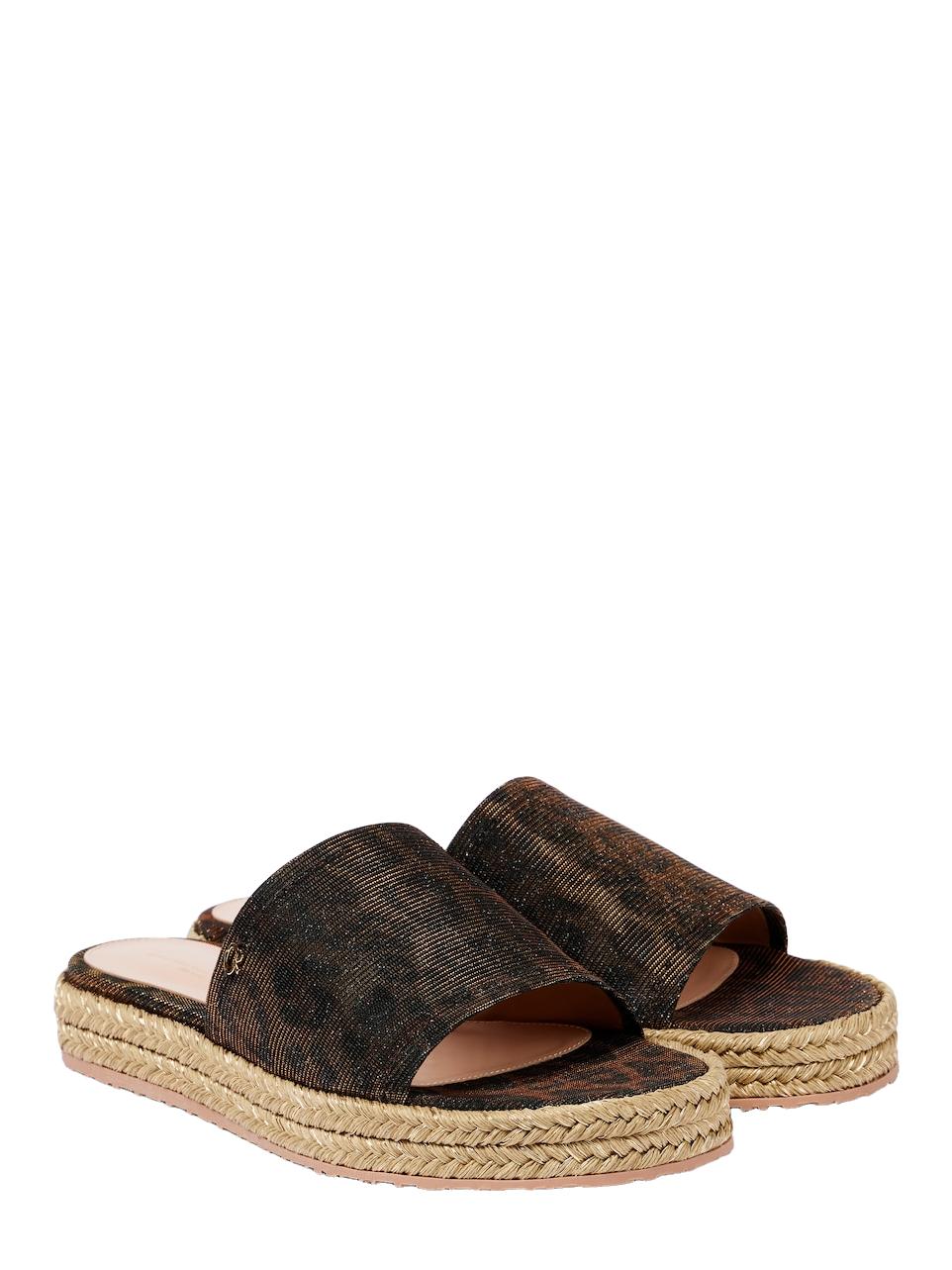 GIANVITO ROSSI Gianvito Rossi Leopard-Print Espadrille Platform Slides